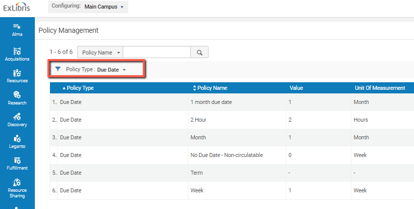 How to Create or Update a Due Date Fulfillment Policy - Ex Libris ... How to Create or Update a Due Date Fulfillment Policy - Ex Libris ...