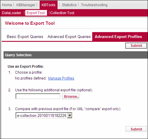 Advanced Export Profiles - Ex Libris Knowledge Center