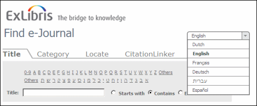 Multi-Language A-Z List - Ex Libris Knowledge Center