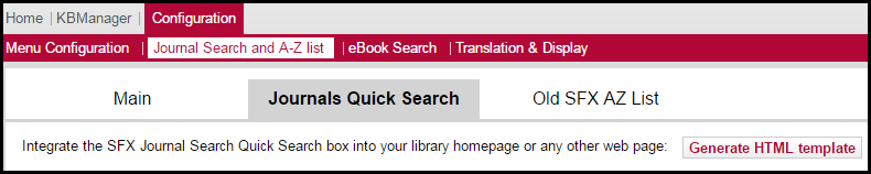 Journals Quick Search - Ex Libris Knowledge Center