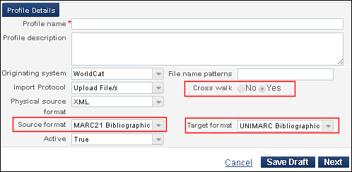 Managing Import Profiles - Ex Libris Knowledge Center